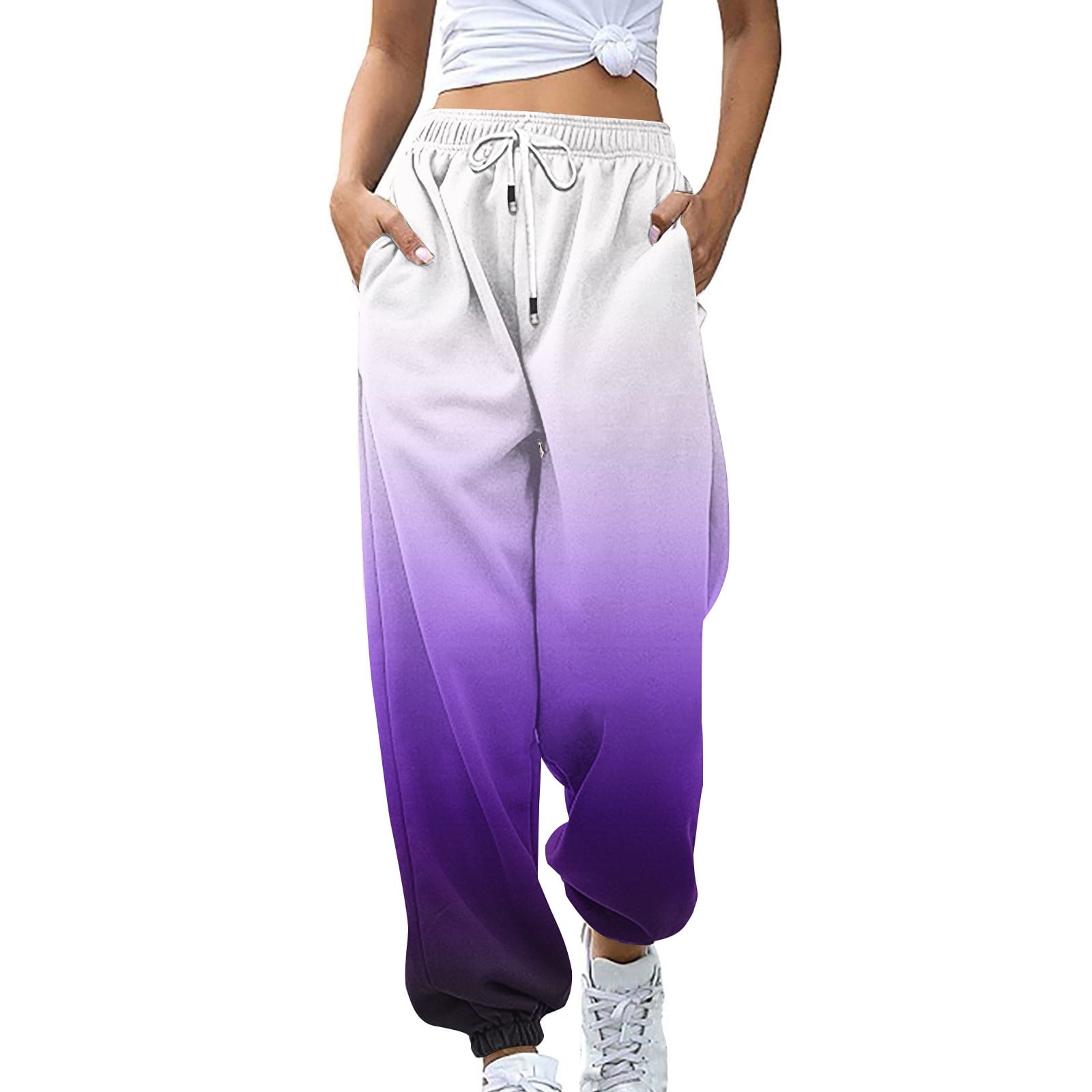 SBYOJLPB Women's Color Sweatpants Drawstring Jogger Sweat Pants Cinch ...