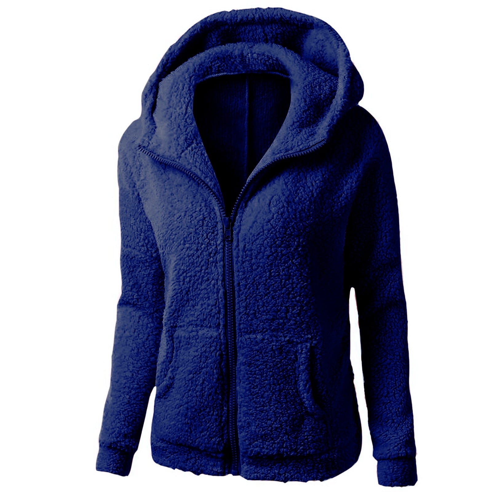 SBYOJLPB Women's Oversized Zip Up Hooded Jacket Winter Plus Size Sherpa ...
