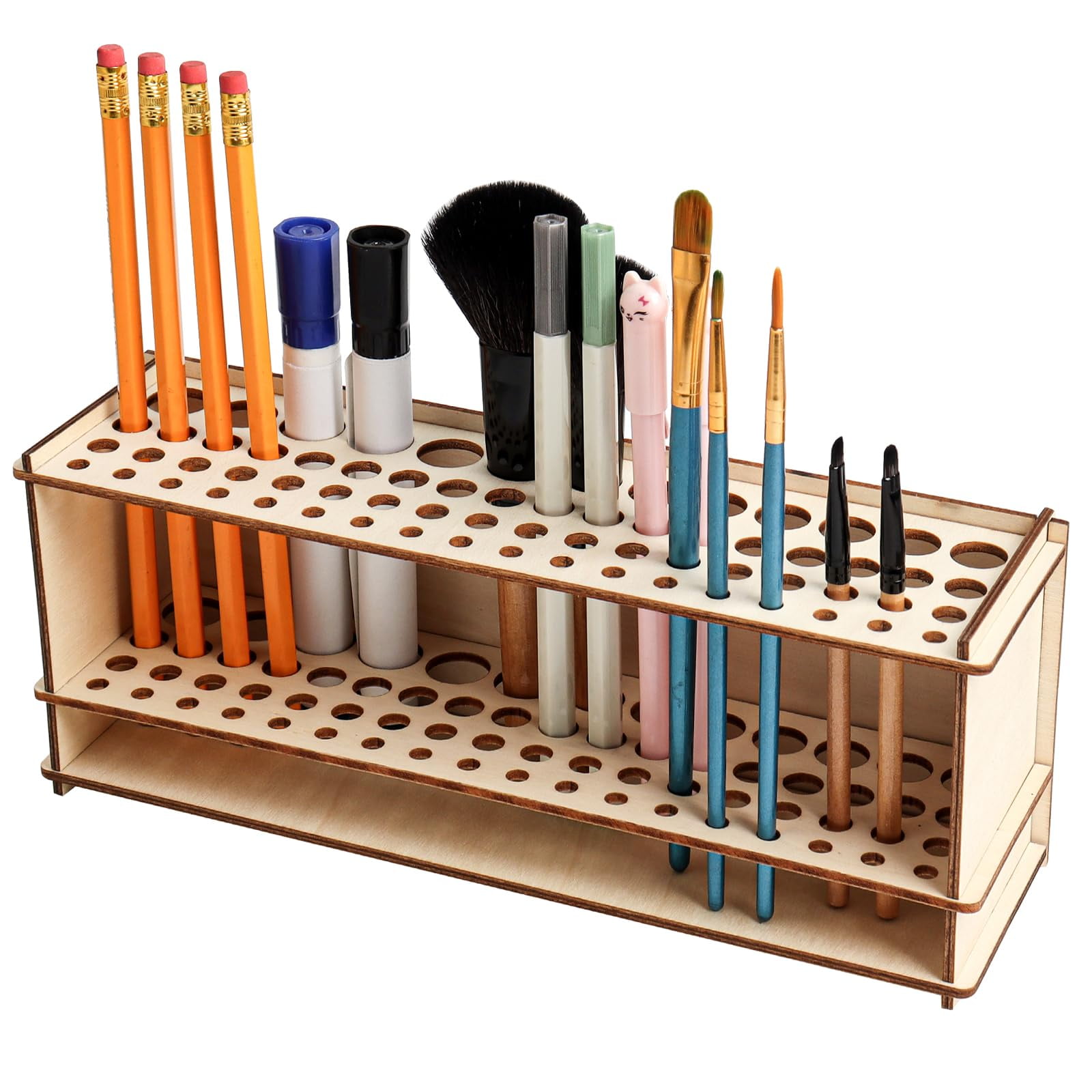 SBYURE Wooden PaintTRDN Brush Holder Artist Brush Holder 67 Hole ...