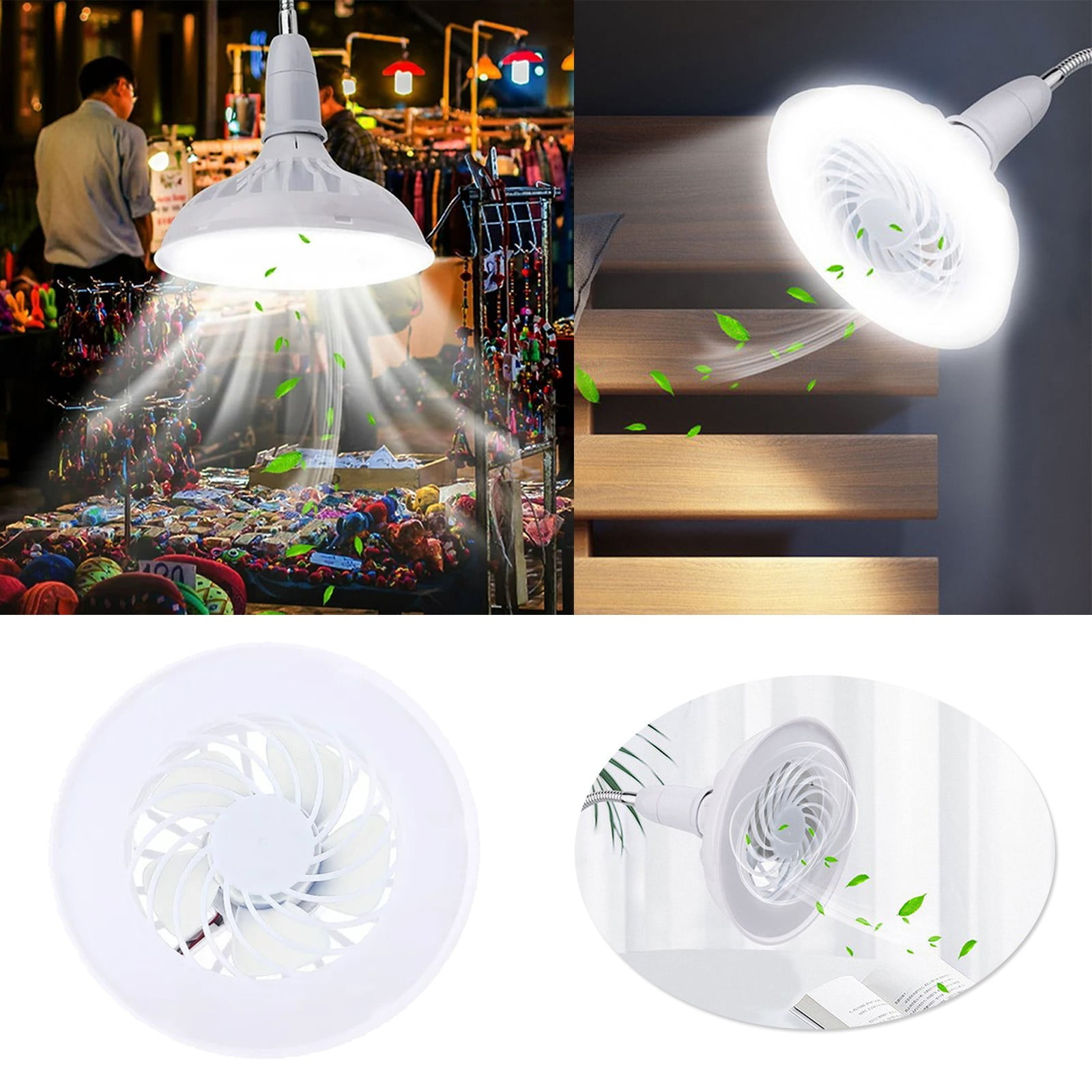 SBYZK 12W Ceiling Fan Lamp E27 Light With B22 To E27 Adapter Socket ...