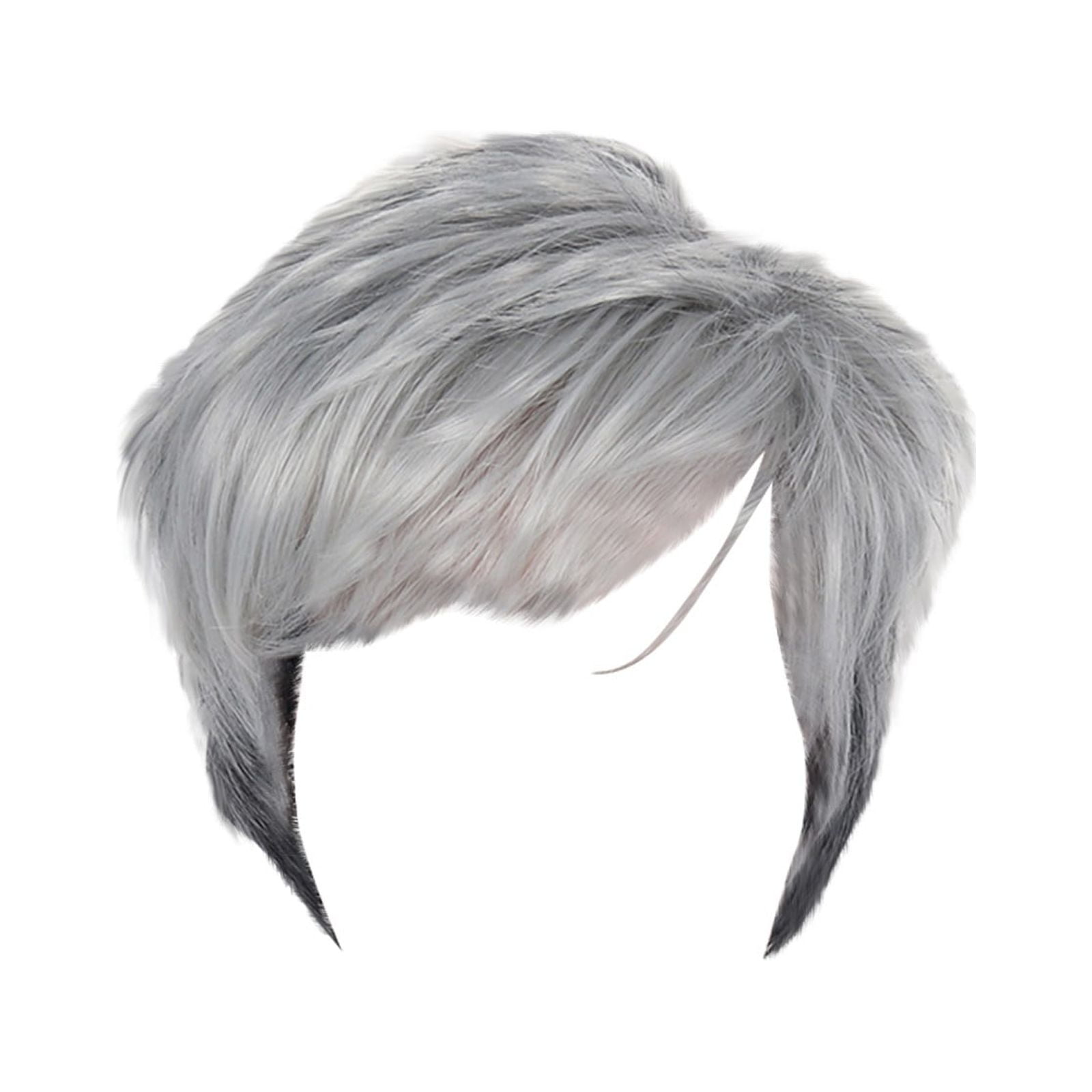 SBYZK Wig European And Short Curly Hair Grandma Gray Curly Half Wigs ...