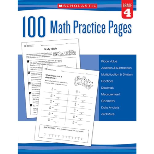 Pre-Owned 100 Math Practice Pages: Grade 4 (Paperback) 0545799406 ...