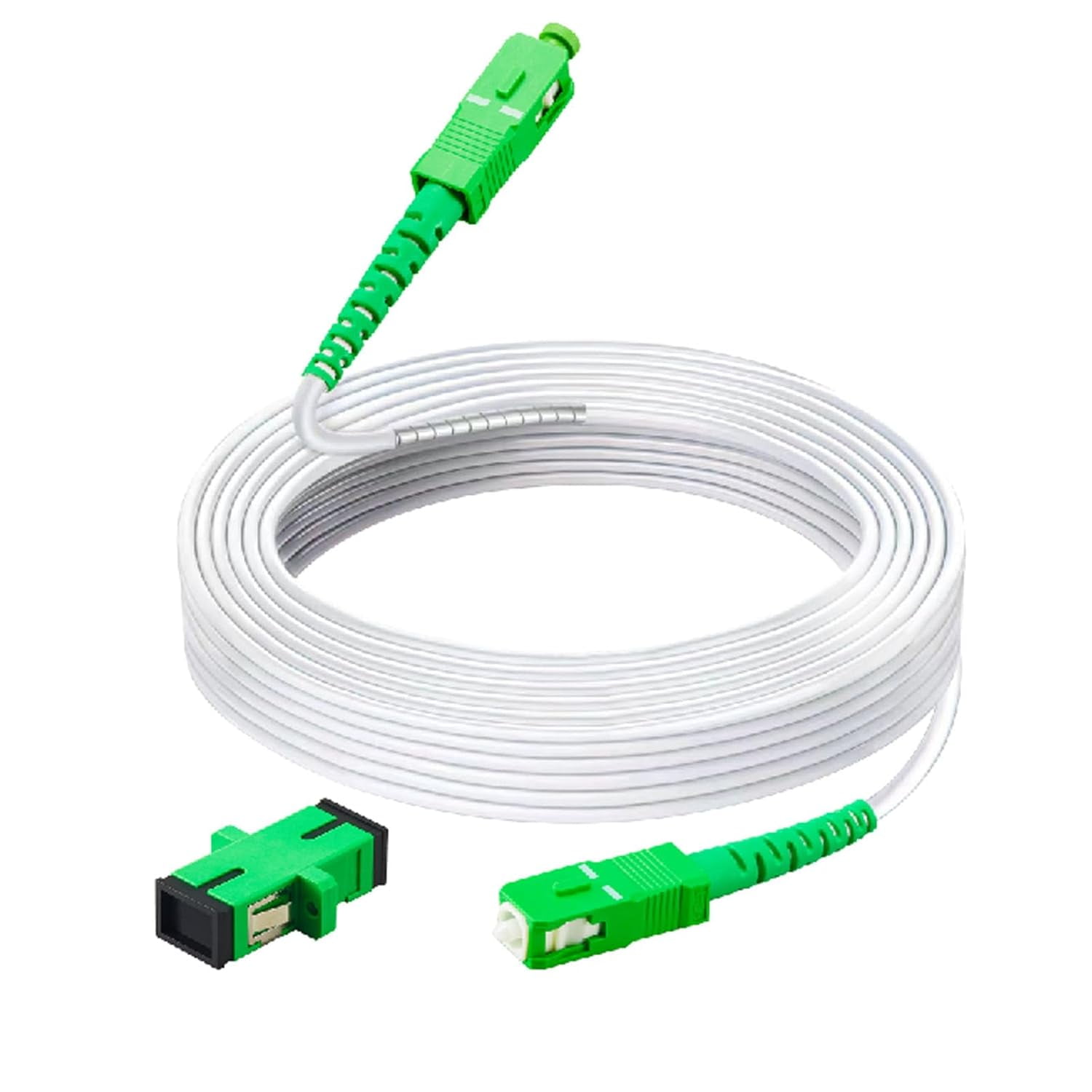 SC/APC Fiber Optic Cable 3m/10ft,LSZH White Fiber Optic Internet Cable ...