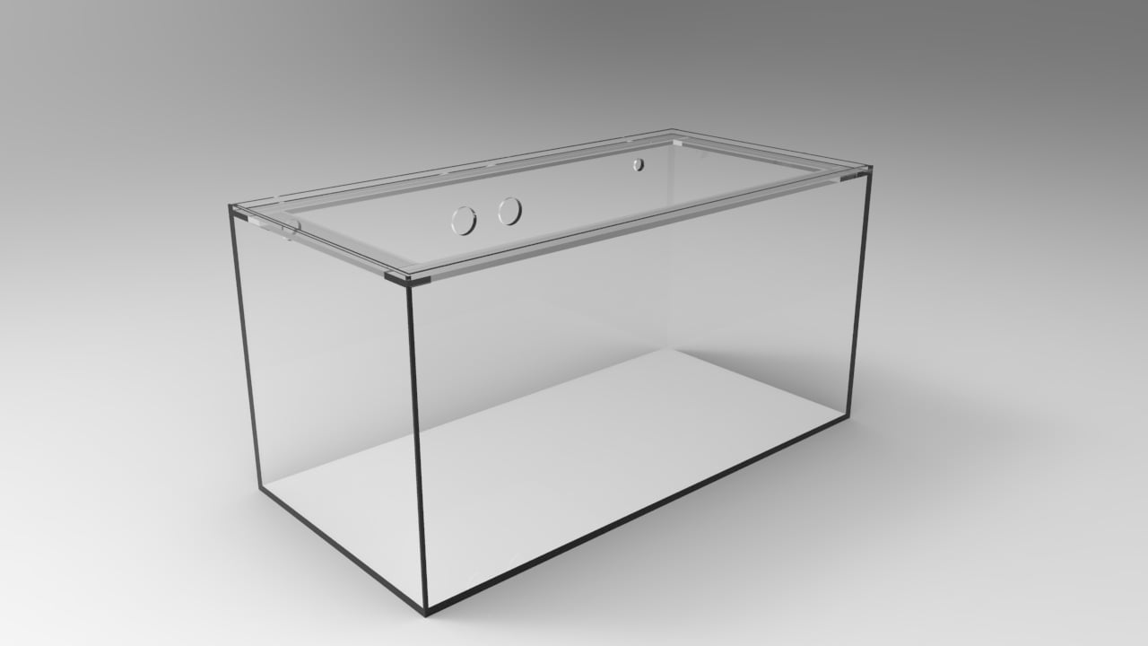 SC Aquariums 120-3GO Gallon Starfire Aquarium w/Center Overflow ...