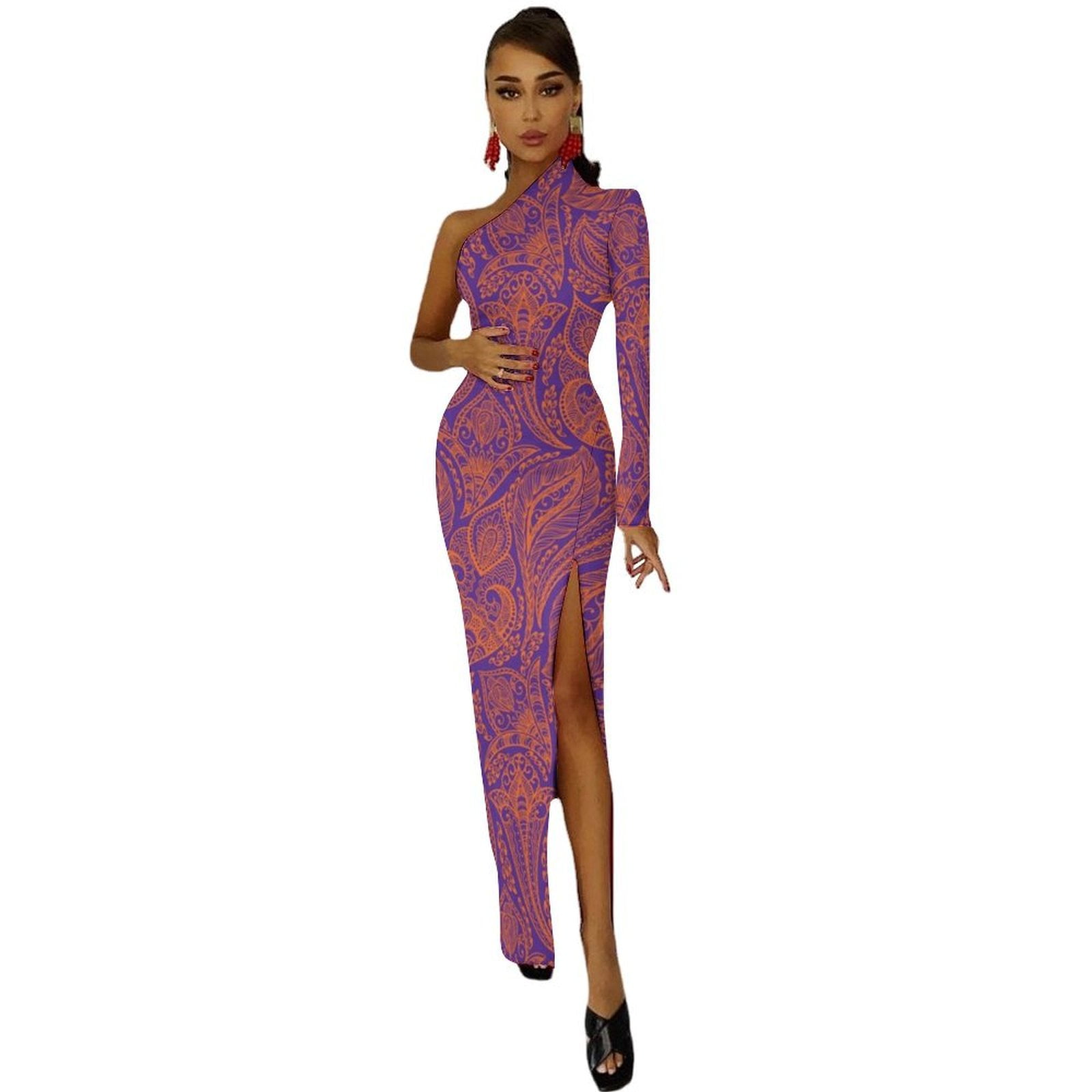 SC Clem - Indian Paisley Half Dleeve Split Dress dresses for women ...