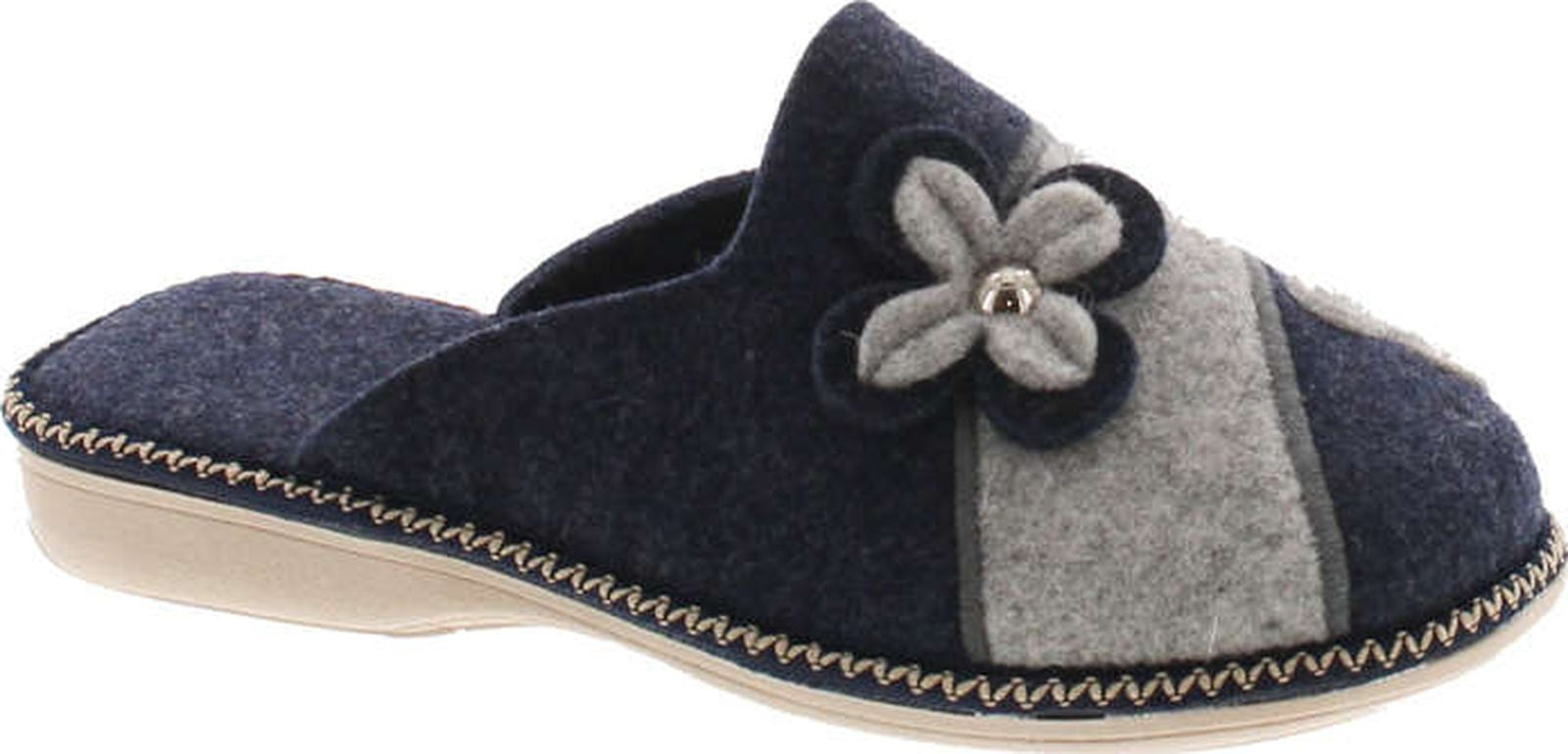 SC Home Collection Womens 12217 Natural Wool Flower Cozy House Slippers ...