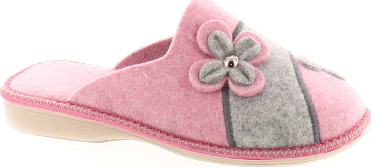 SC Home Collection Womens 12217 Natural Wool Flower Cozy House Slippers ...