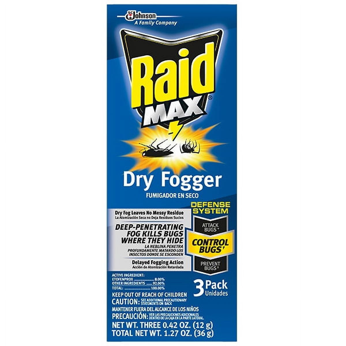 SC Johnson Raid Max No Mess Dry Fogger - Walmart.com