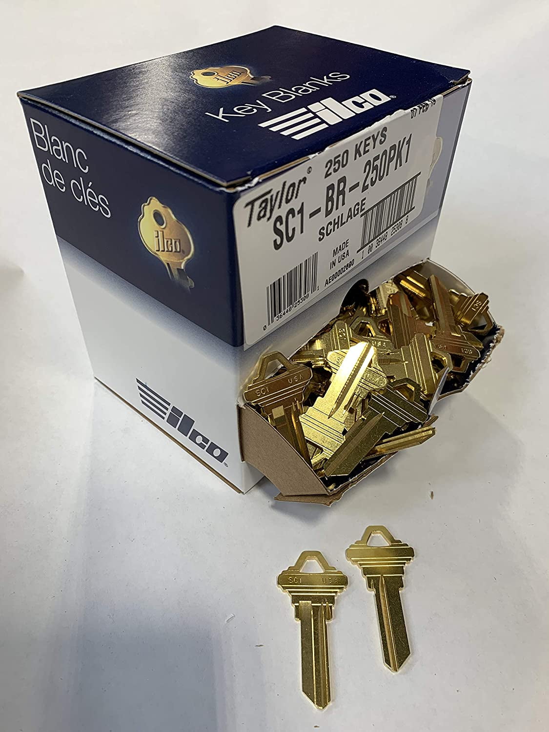 SC1 Brass Key Blank, SC1-BR-250PK, 250/Box - Walmart.com
