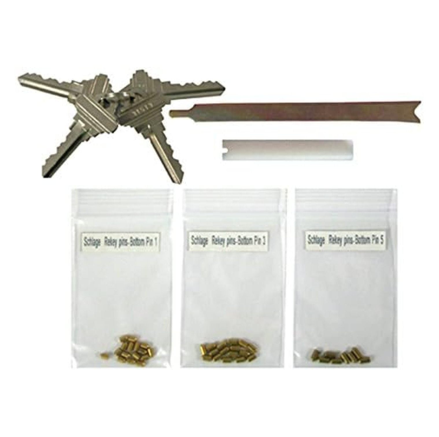 SC1 Compatible Keyway Rekey Kits Rekeying with Keys Set 4 Keys 5 Pins 8 ...