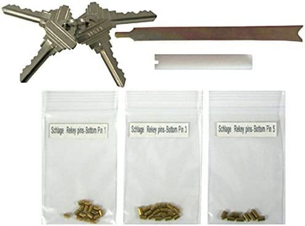 SC1 Schlage Compatible Keyway Rekey Kits Rekeying with Keys Set 4 Keys ...