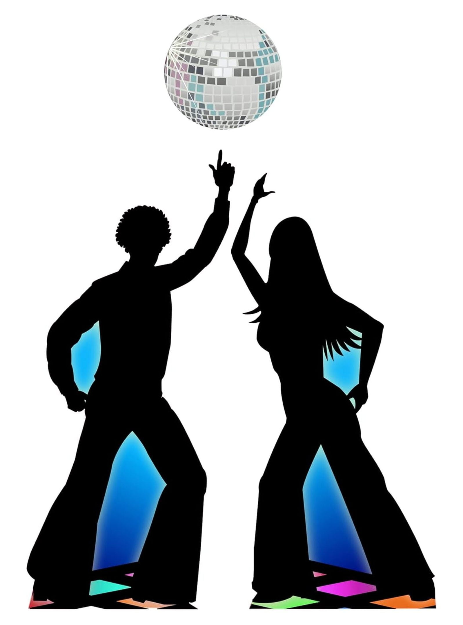 SC2184 Disco Couple with Disco Silhouette Cardboard Cutout Standee ...