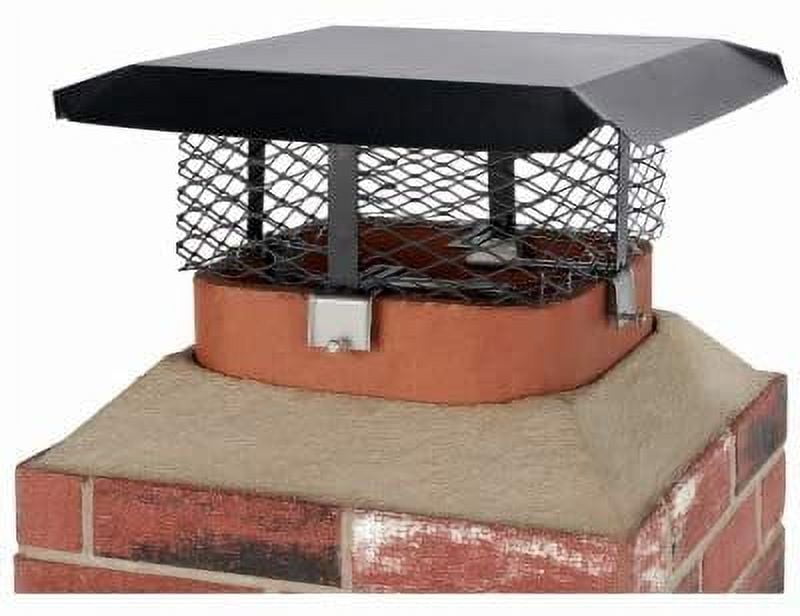 SCADJ-S Adjustable Chimney Cap, Black Steel, 3/4" Mesh - Quantity 1 ...