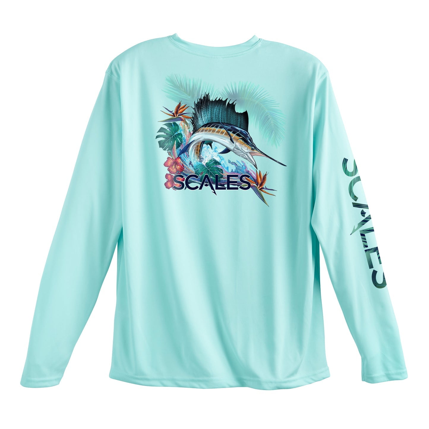 SCALES Men's Sail Dream Sleeve Performance Shirt Seafoam, Small Long ...
