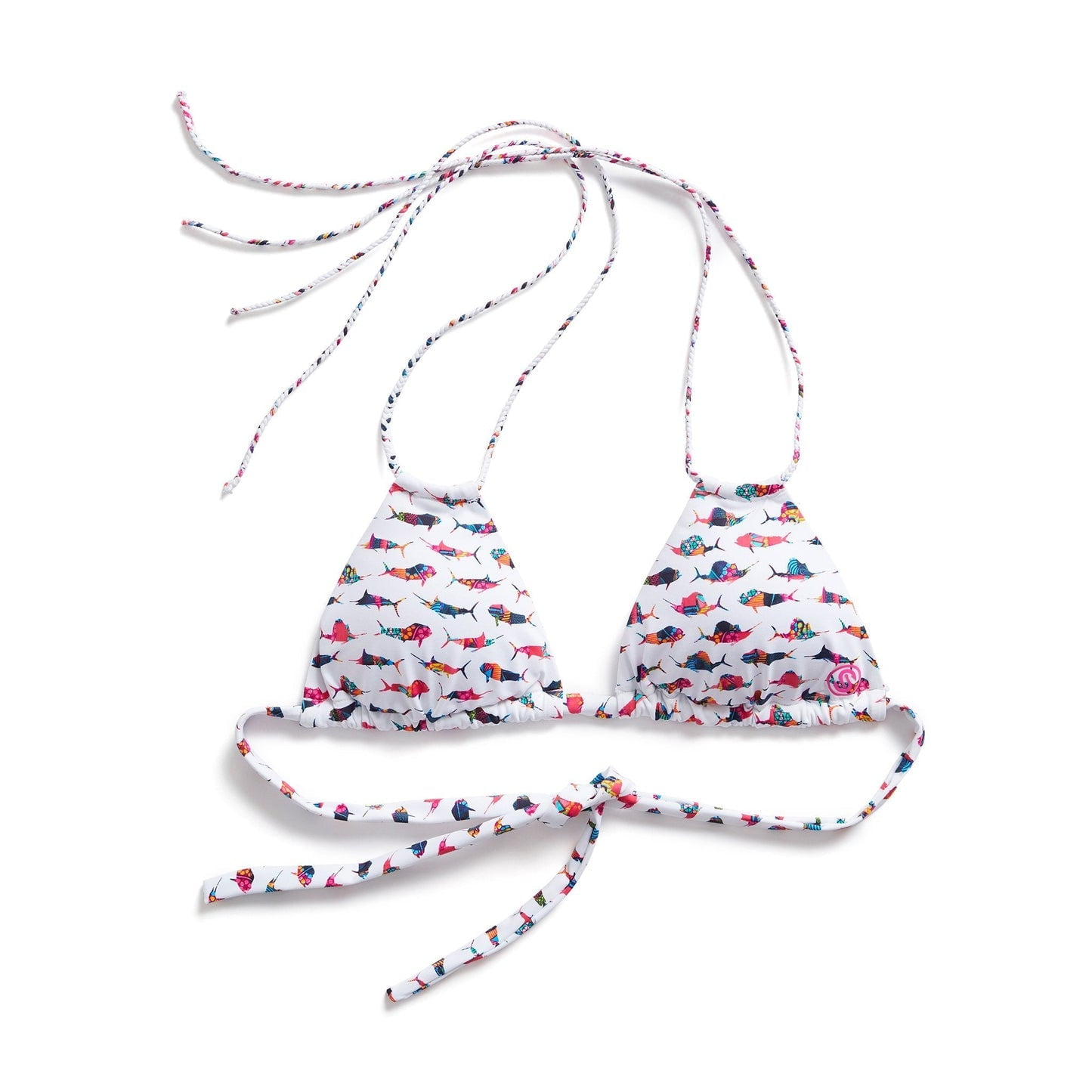 SCALES Trippy Fish Bimini Twist Top White, XSmall Swimwear - Walmart.com
