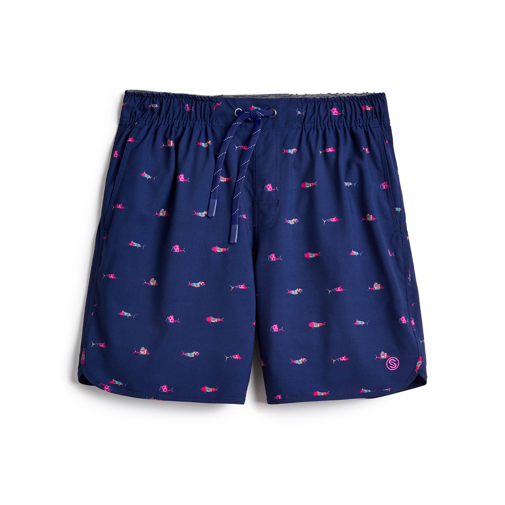 SCALES Trippy Fish Captain Snacks Volleys Navy, Large Shorts - Walmart.com