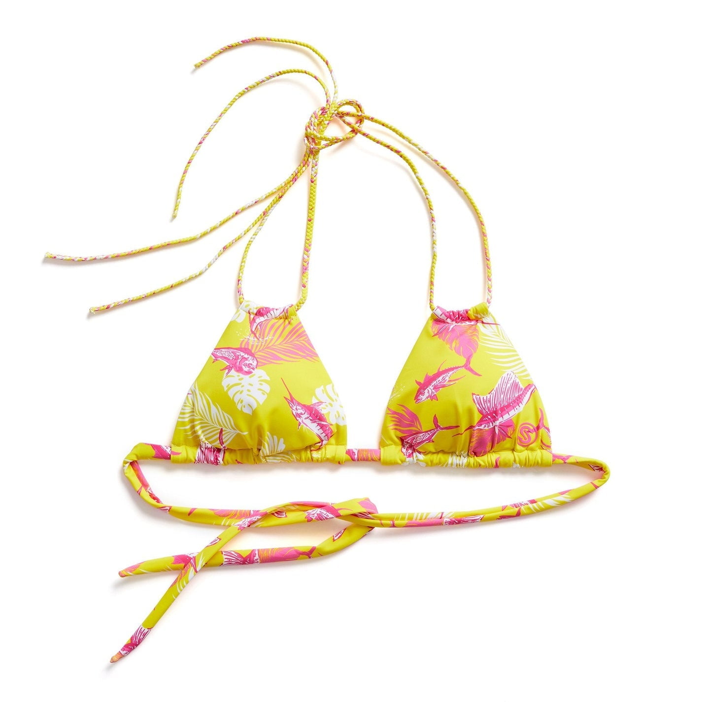 SCALES Tropical Slam Bimini Twist Top Yellow, Small Swimwear - Walmart.com