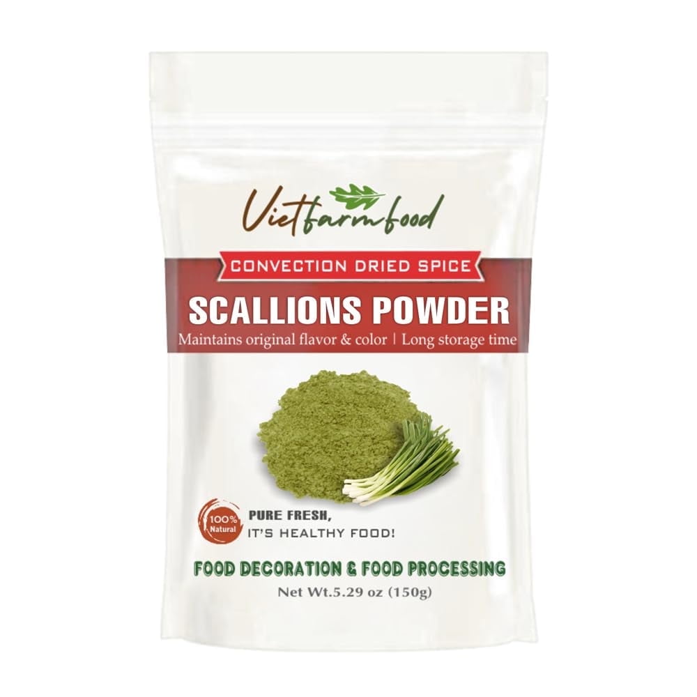 SCALLION POWDER 5.29 Oz (150g) VIETFARMFOOD: Pure, natural freeze-dried ...