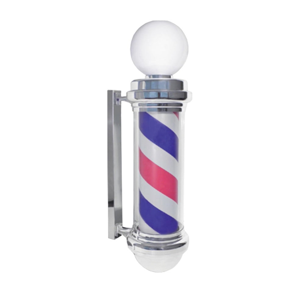 SCALPMASTER Indoor Wall-Mounted Chrome Rotating Light Barber Pole BB ...
