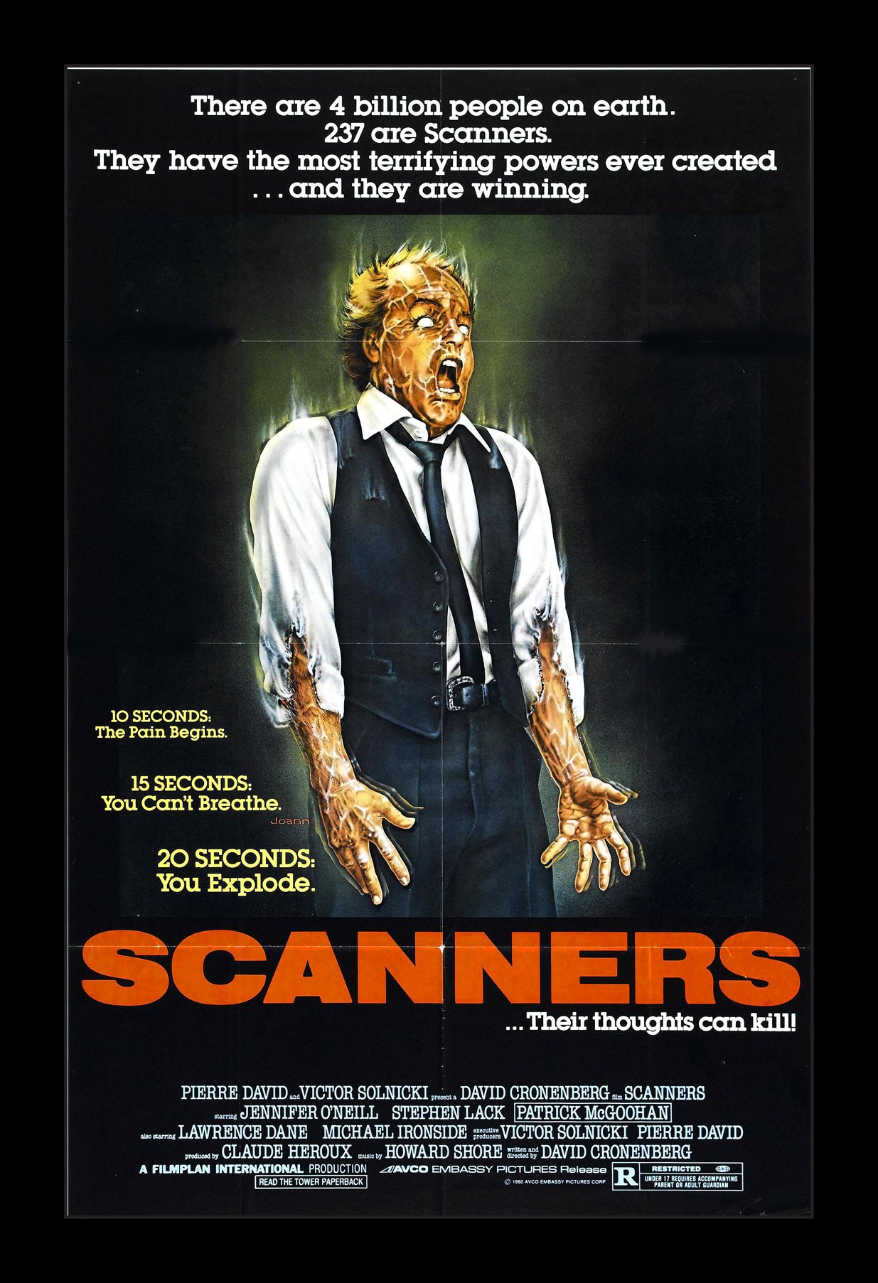 SCANNERS - 11x17 Framed Movie Poster - Walmart.com