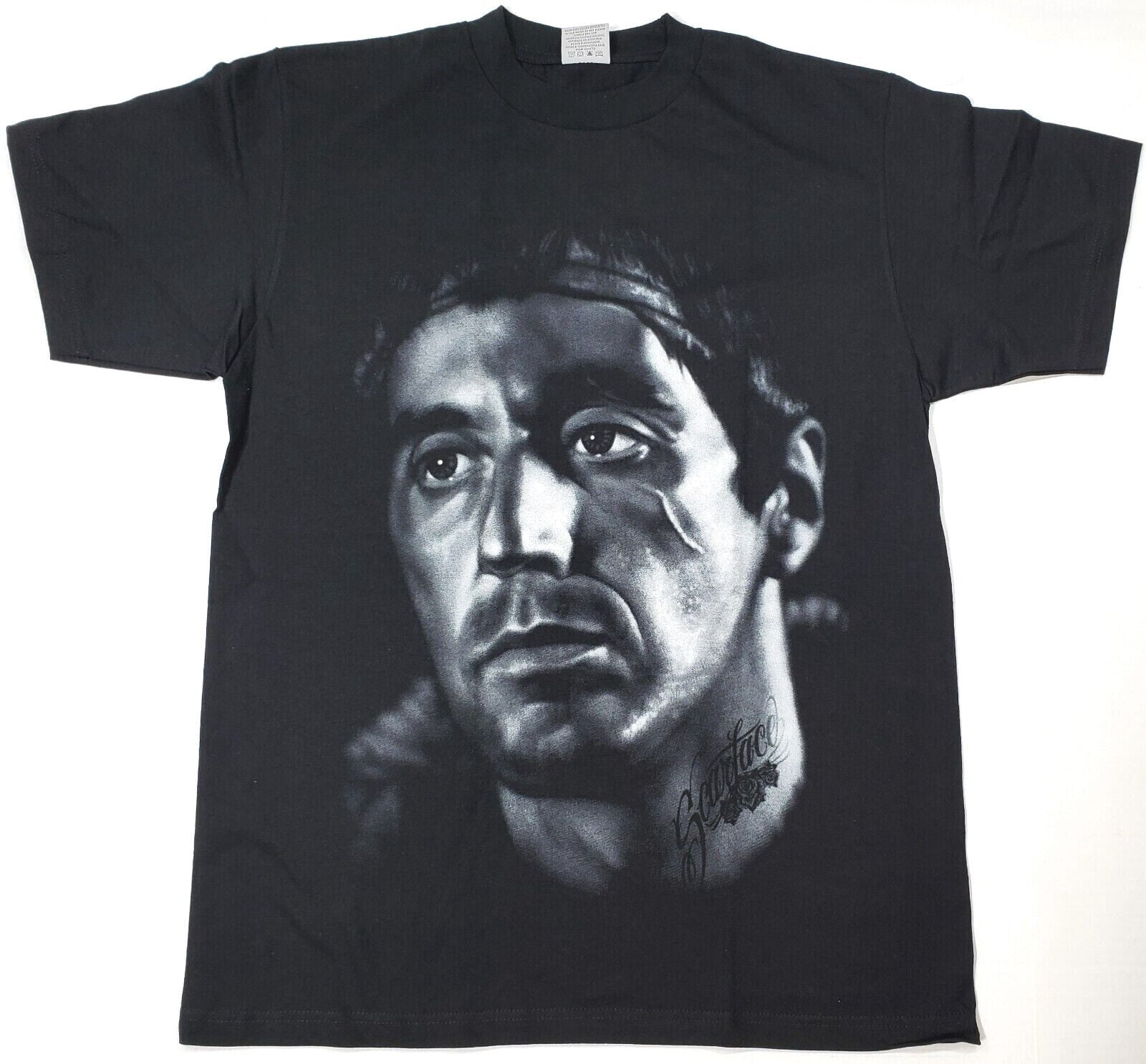 SCARFACE T-shirt Tony Montana Gangster Movie Men's MEDIUM Tee Black New ...