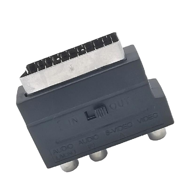 SCART to 3RCA Female Adapter with 21PIN Male Connector Plug With On/Off ...