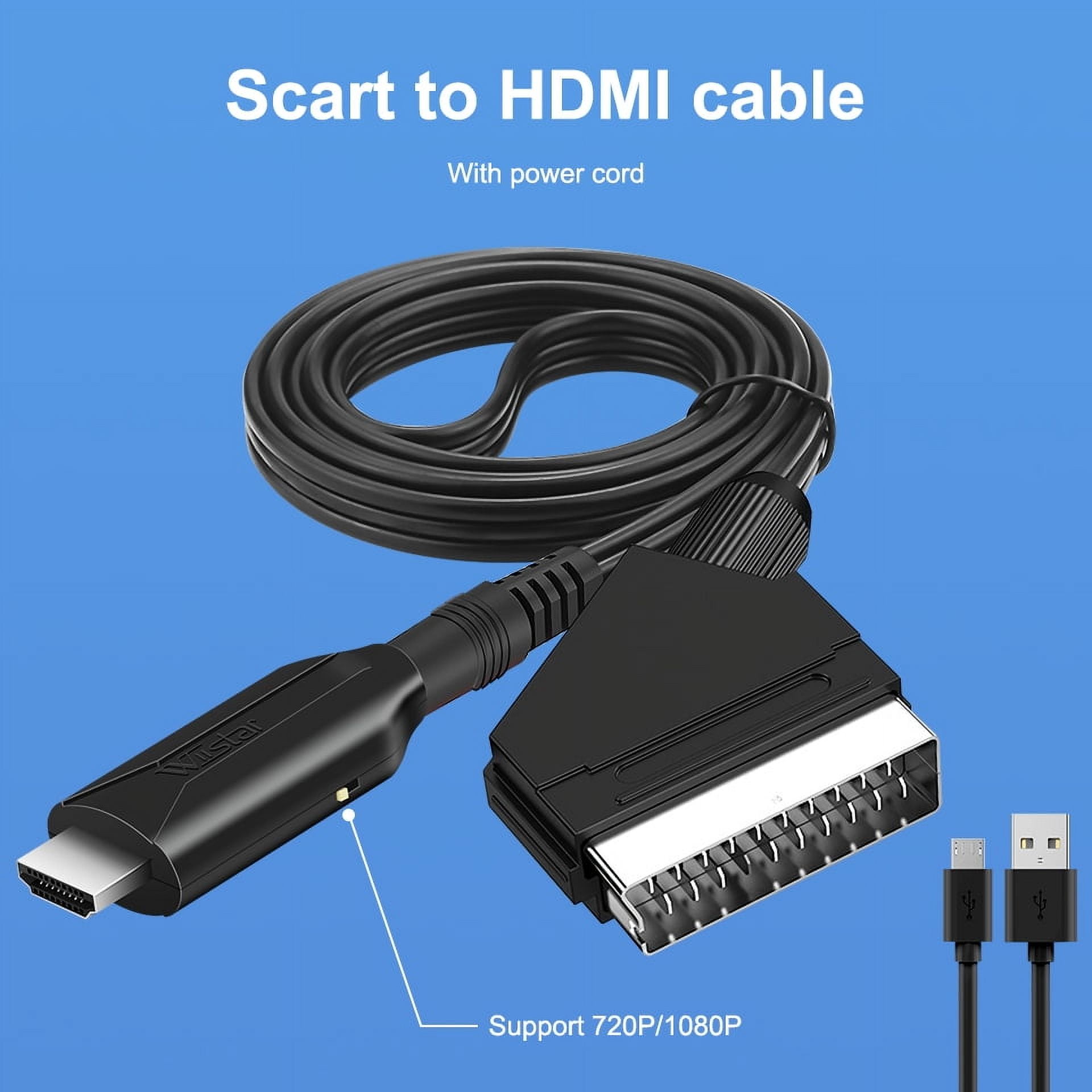 SCART to HDMI Converter with Cable Scart in HDMI Out HD 720P/1080P ...
