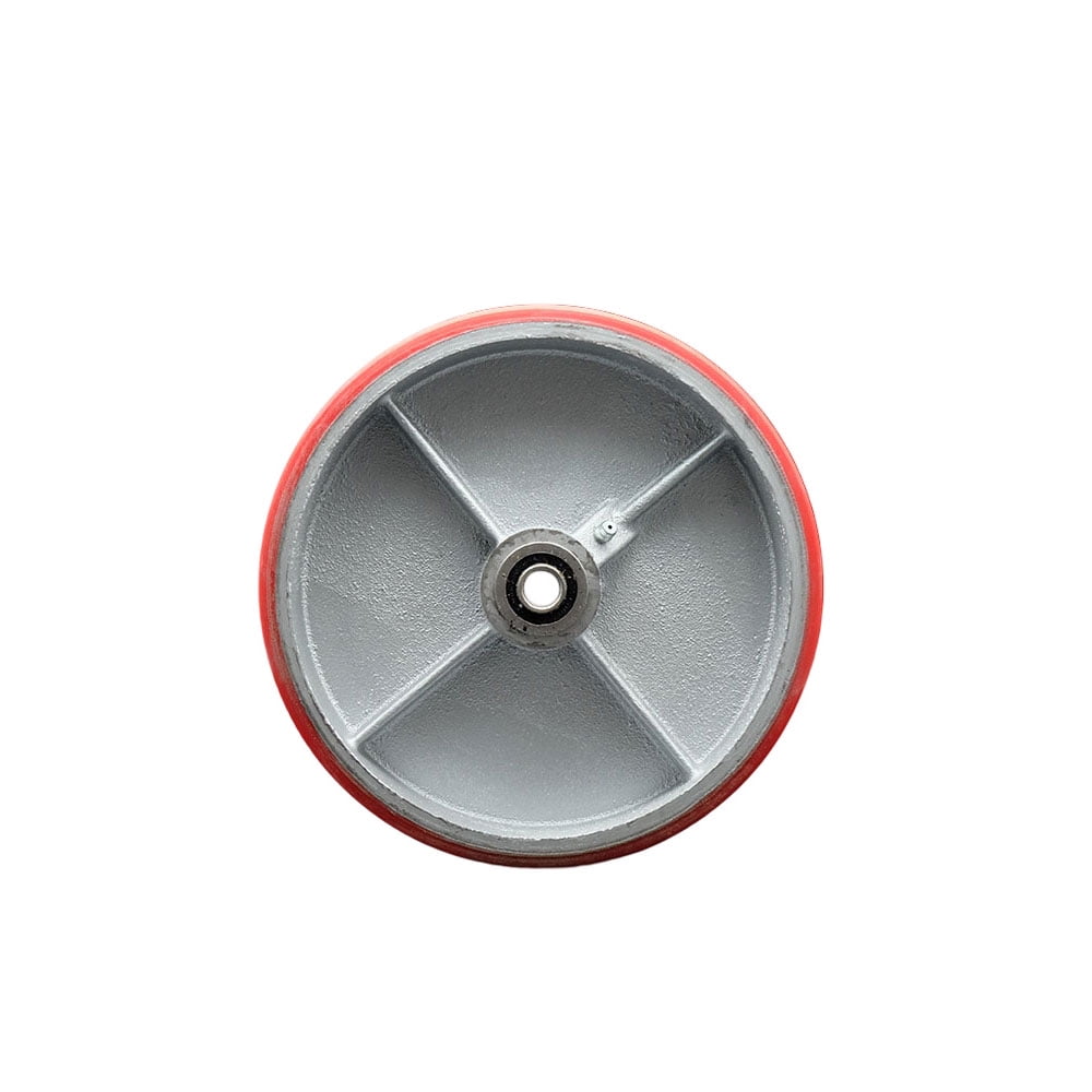 SCC-8" Red Poly on Cast Iron Wheel Only w/Ball Bearing-1/2" Bore-1400 ...