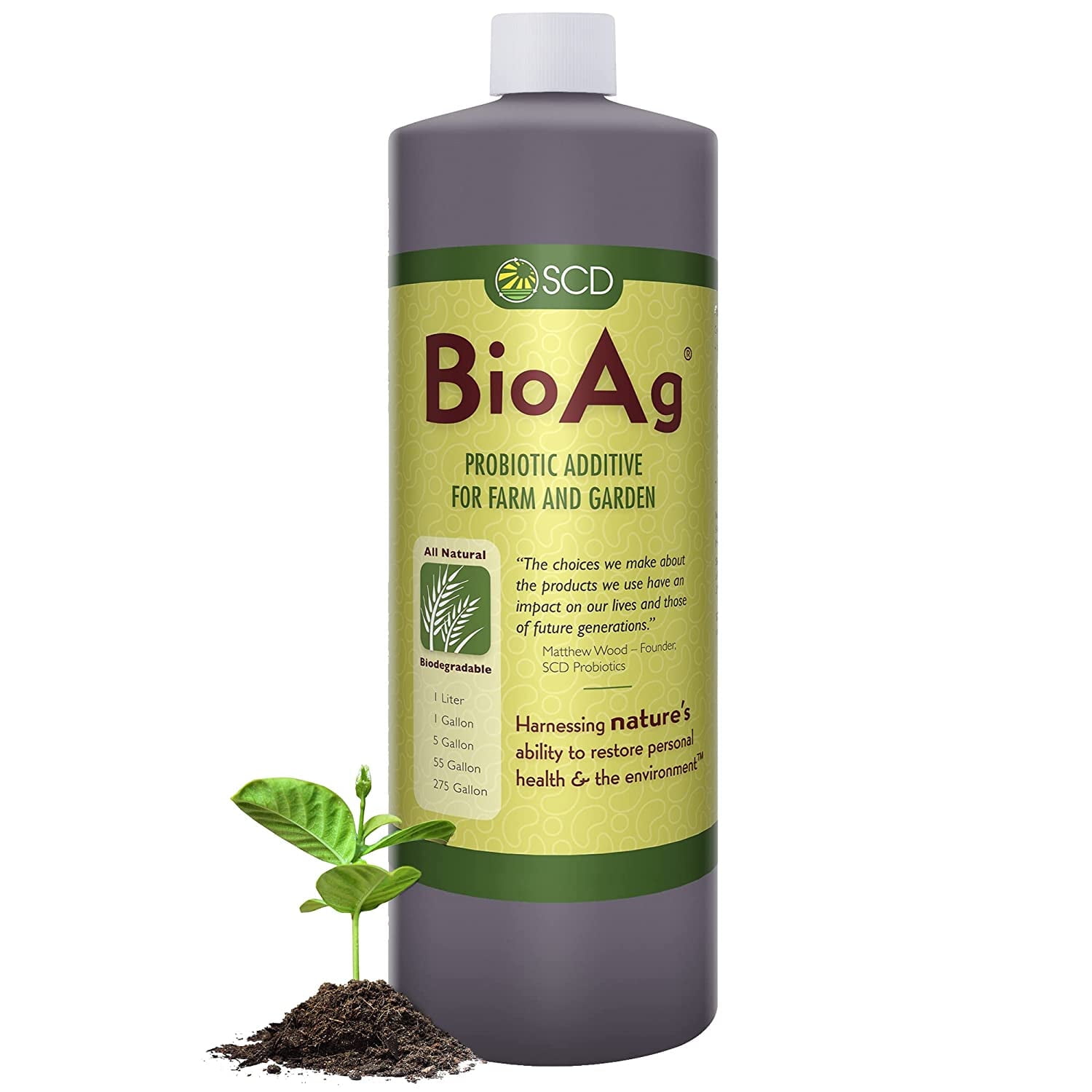 SCD Bio Ag, 1 Liter Microbial Inoculant, Natural Fertilizer and ...