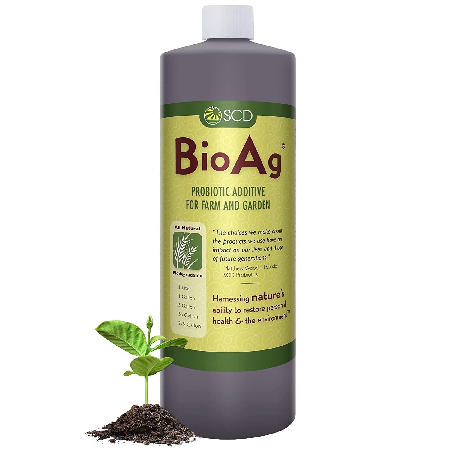 SCD Probiotics SCD Bio Ag, 1 Liter Microbial Inoculant, Fertilizer ...