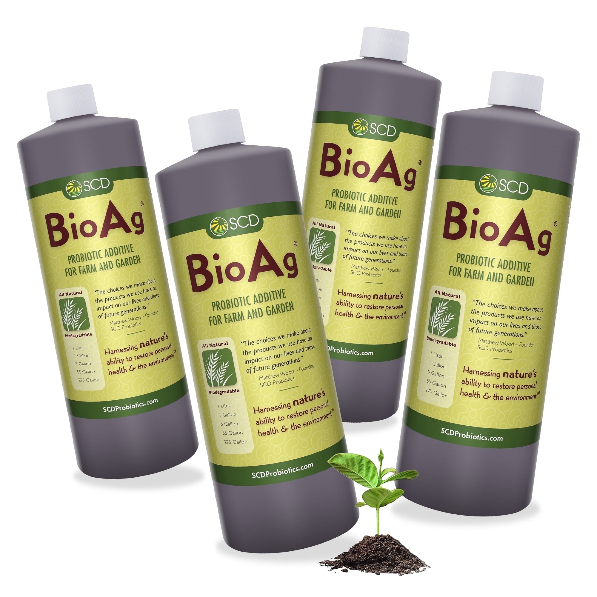 SCD Bio Ag ,Microbial Inoculant and Probiotic Soil Amendme, 1 Liter - 4 ...