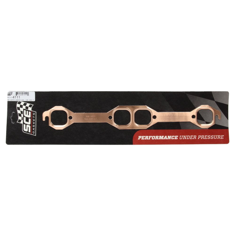 Sce Gaskets 18 Degree SBC Copper Embossed Exhaust Gasket - Walmart.com