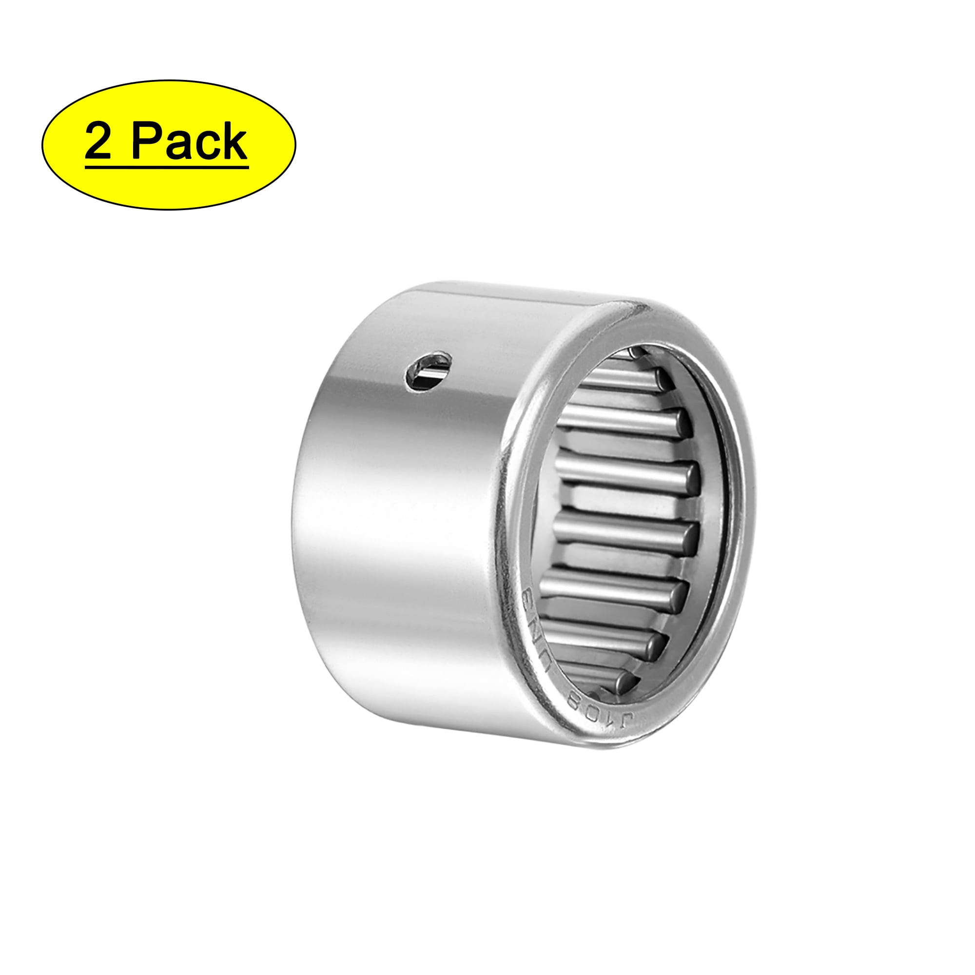 SCE108 Needle Roller Bearings, Drawn Cup Open End 5/8" Bore 13/16" OD 1/2" Width 2pcs - Walmart.com