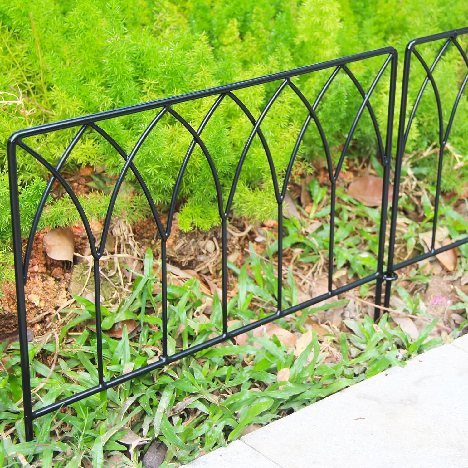 SCENDOR 5 Pack Decorative Fence Metal Garden Fence 16in x 7.5ft Panel ...