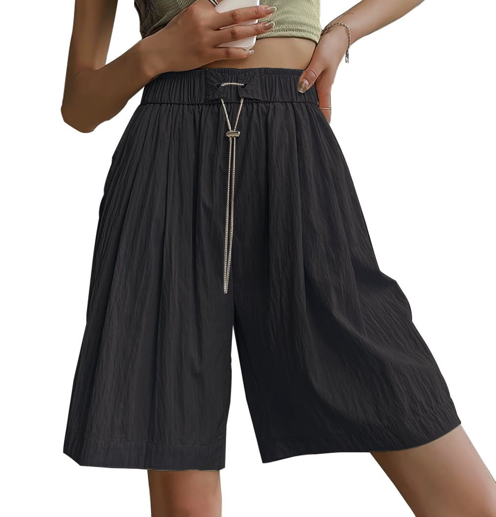 SCENTKISS Shorts for Women Shorts Casual Elastic High Waisted Wide Leg ...