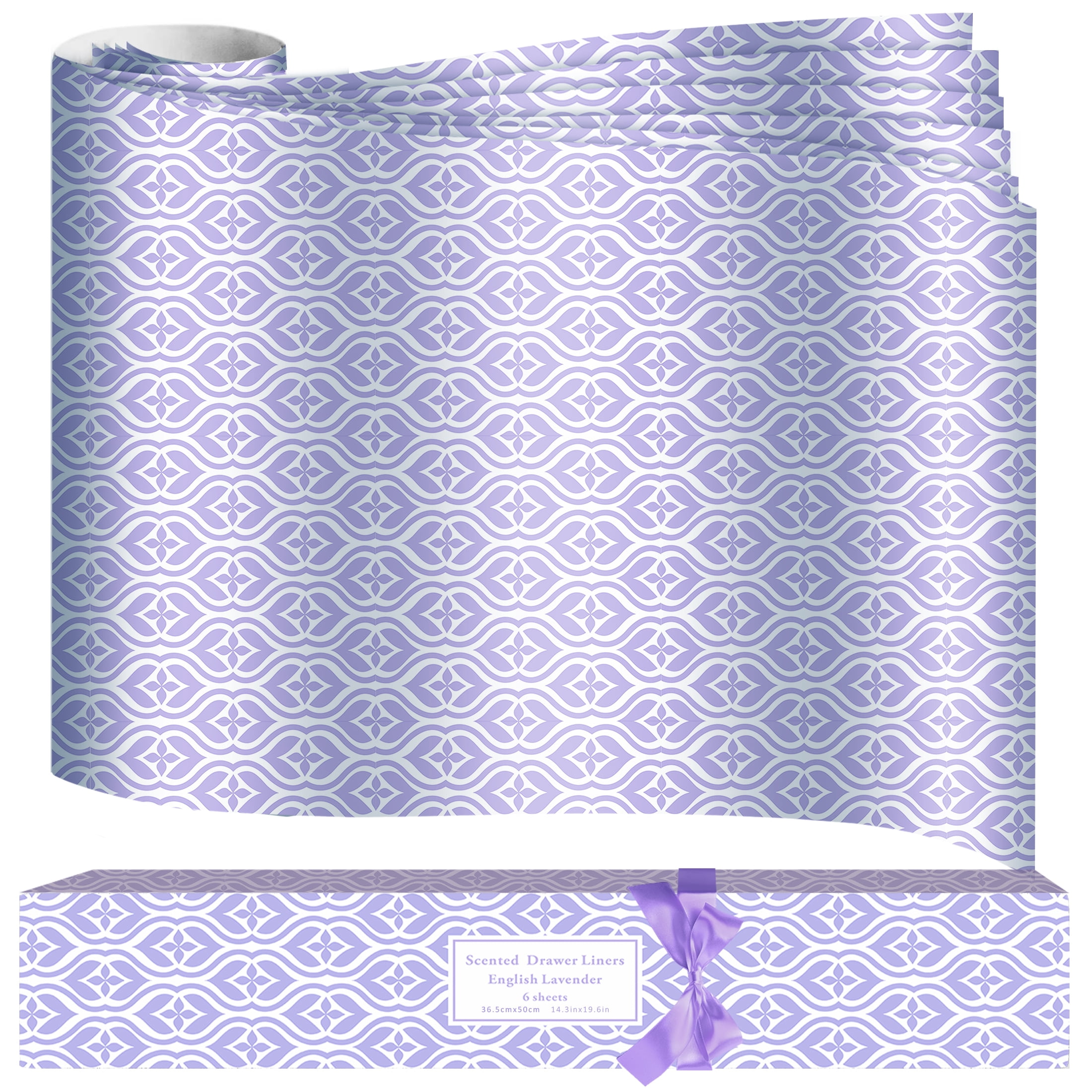SCENTORINI Lavender Scented Drawer Liners, 15 Sheets Drawer Cabinet ...
