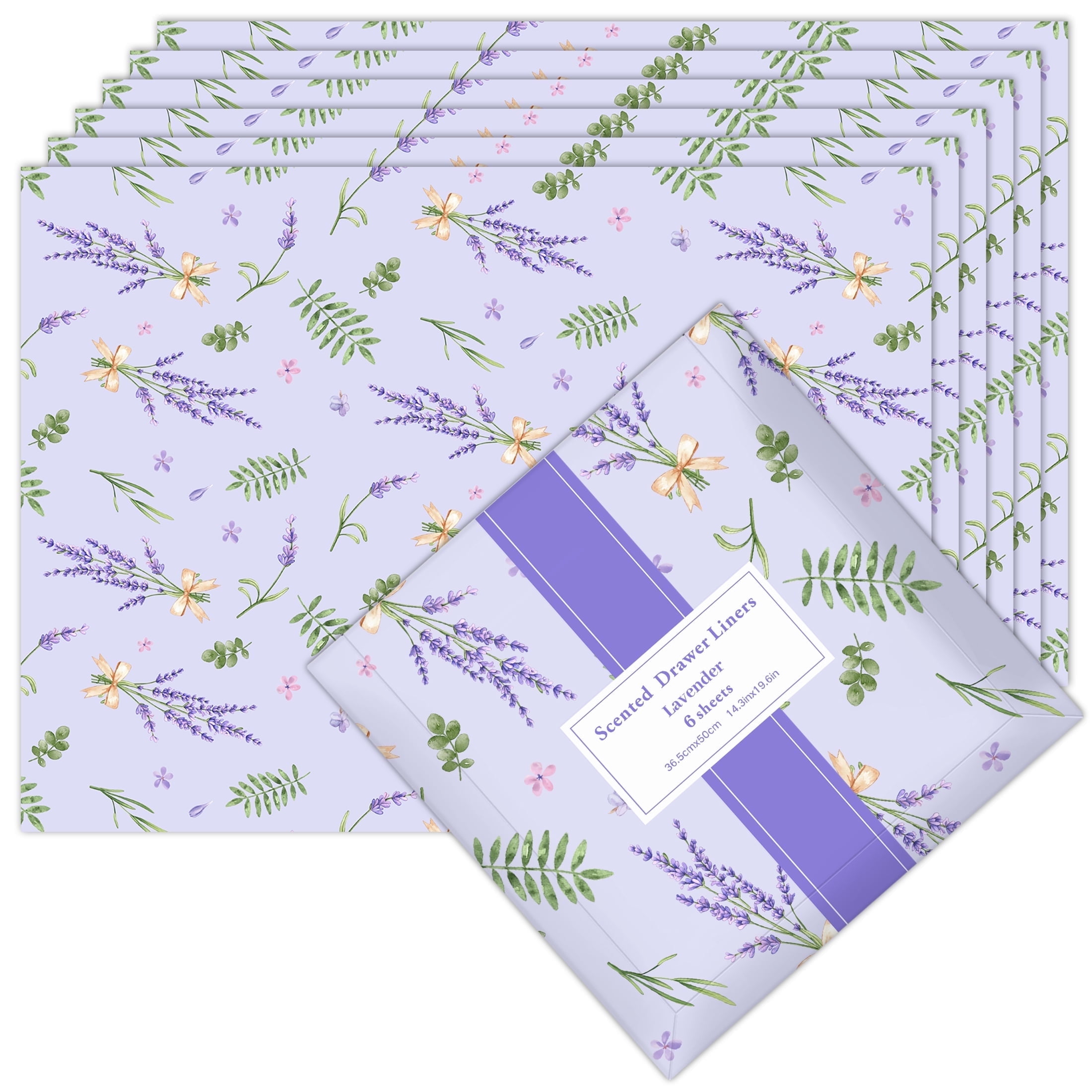 SCENTORINI Lavender Scented Drawer Liners 14.3 x 19.5 inches Pack of 6 ...
