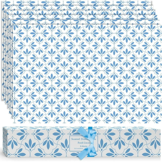 SCENTORINI 6 Sheets Drawer Liners for Dresser, Linen Scented Drawer ...