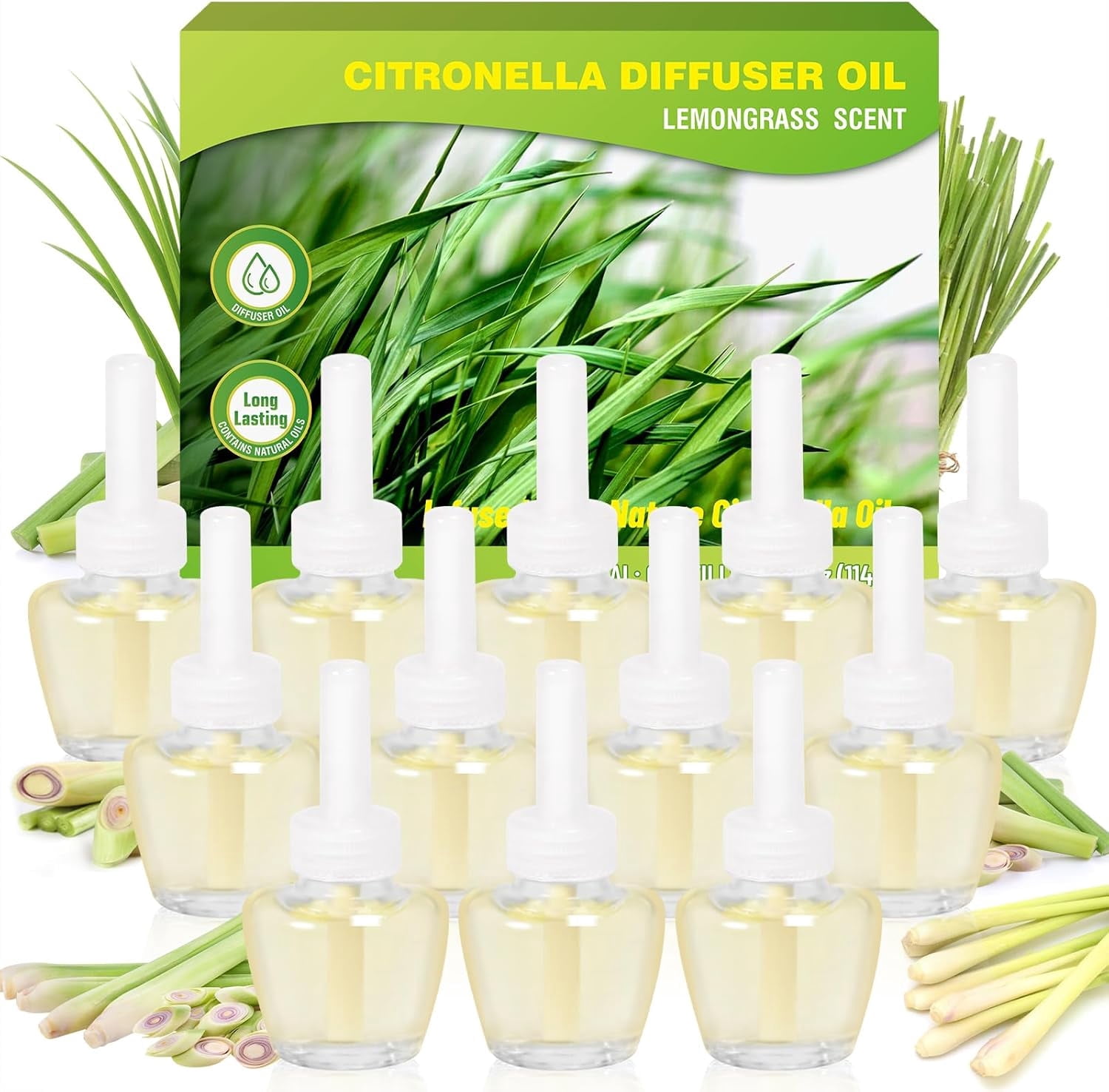 Citronella Plug in Refills Air Freshener, Lemongrass Scented Refills ...