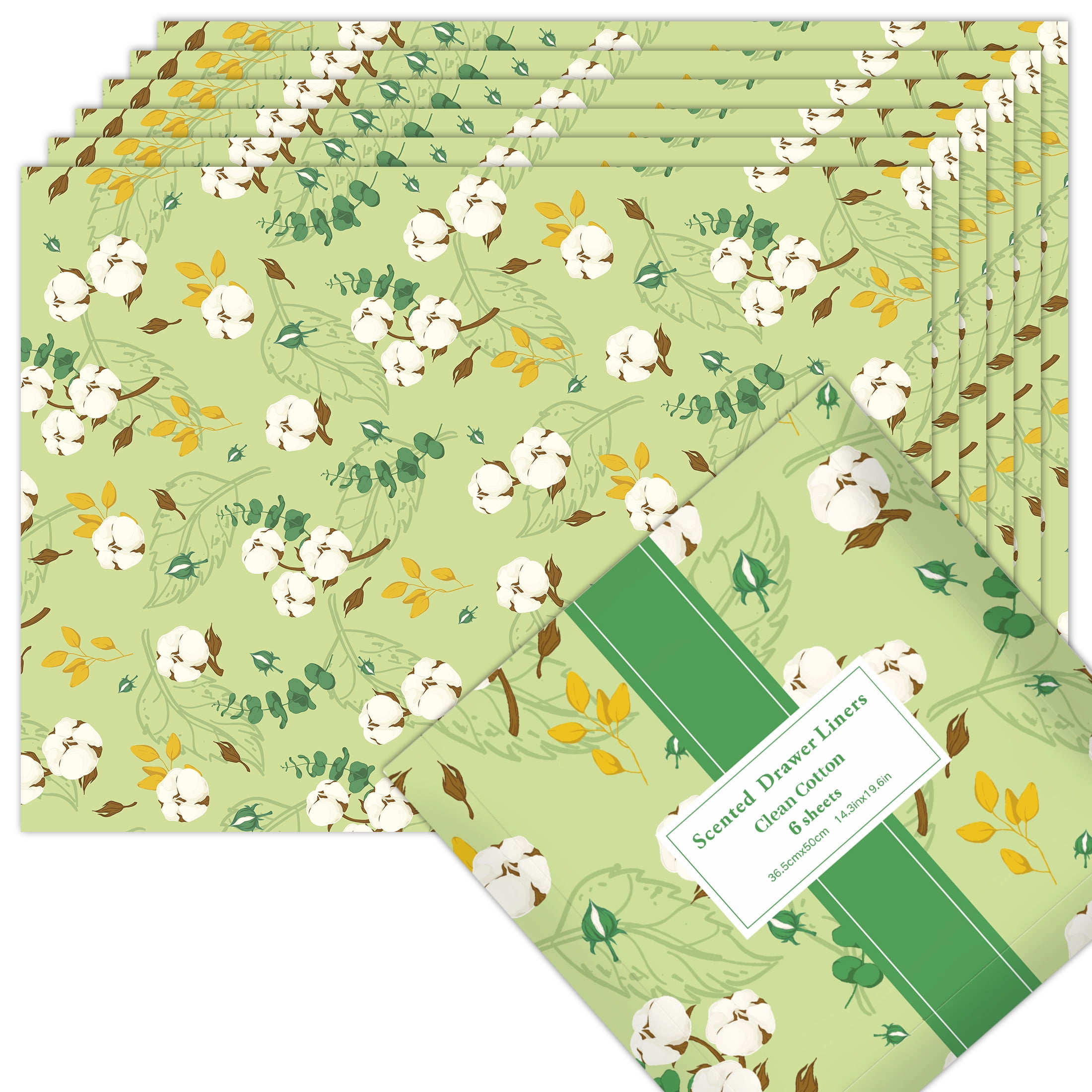 SCENTORINI Cotton Scented Drawer Liners, 6 Sheets Fragrant Paper Liners ...