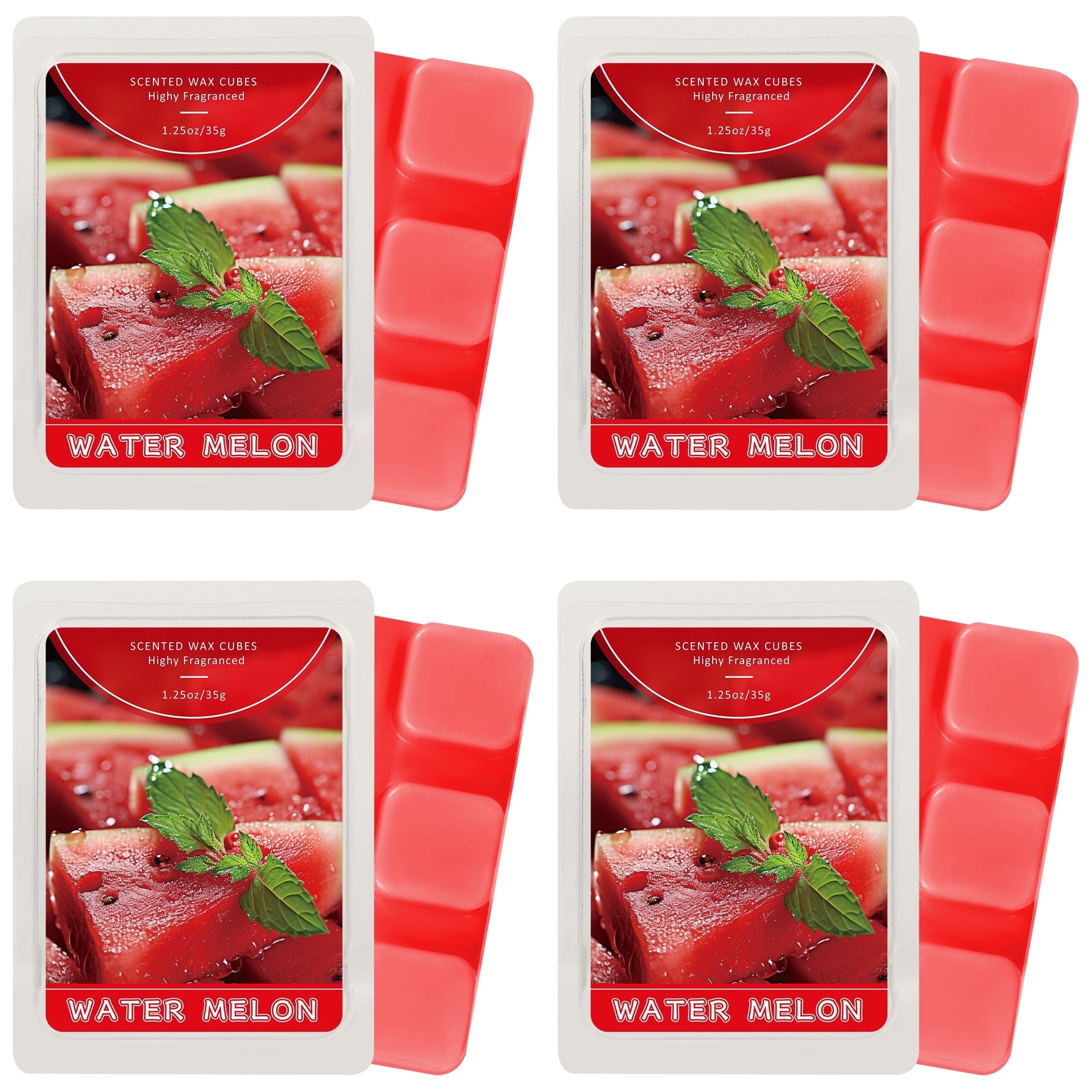 SCENTORINI Summer Watermelon Scented Wax Melts, 4 Pack Soy Wax Cubes ...