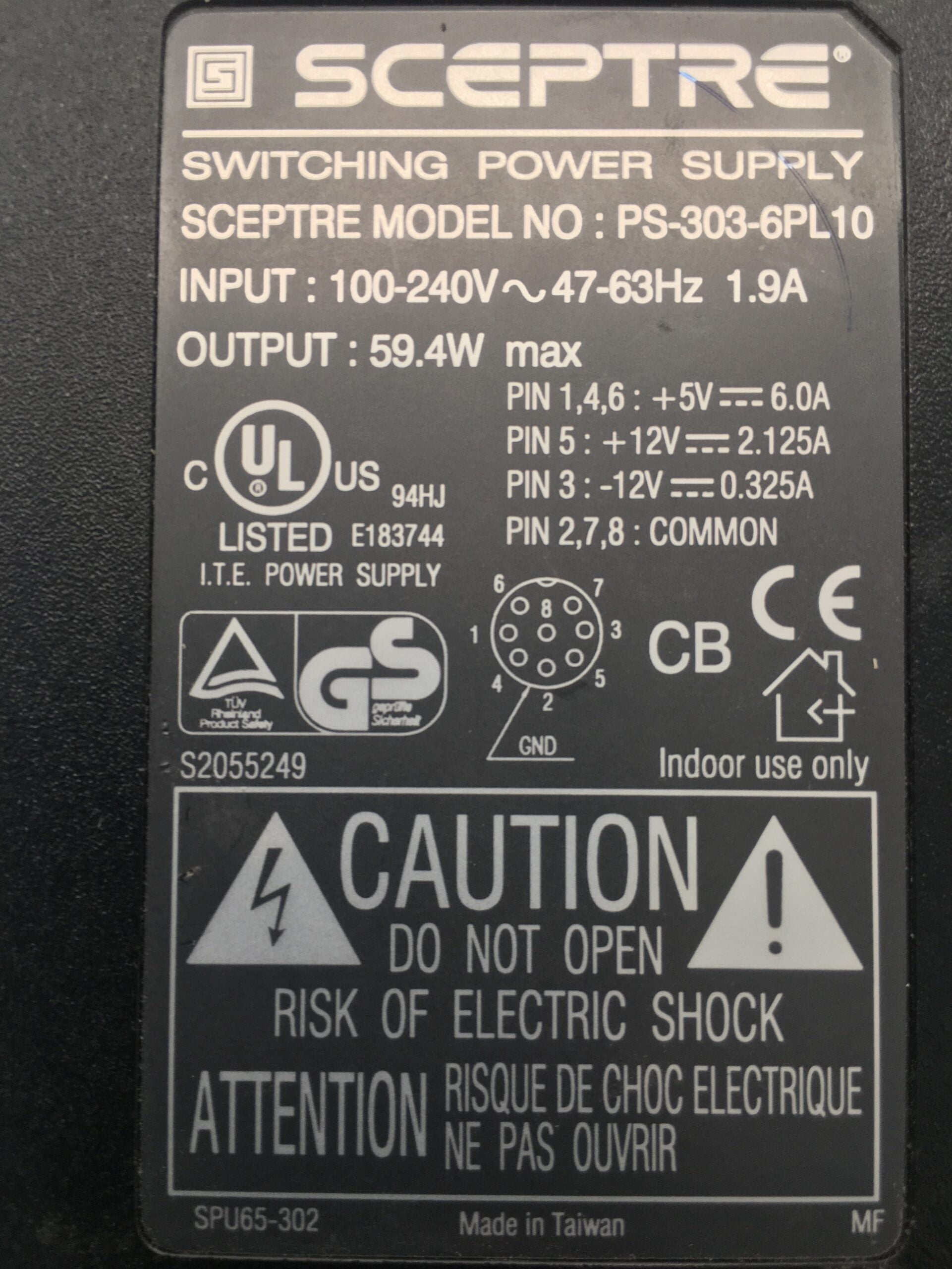 SCEPTRE PS-303-6PL10 SWITCHING POWER SUPPLY - Walmart.com