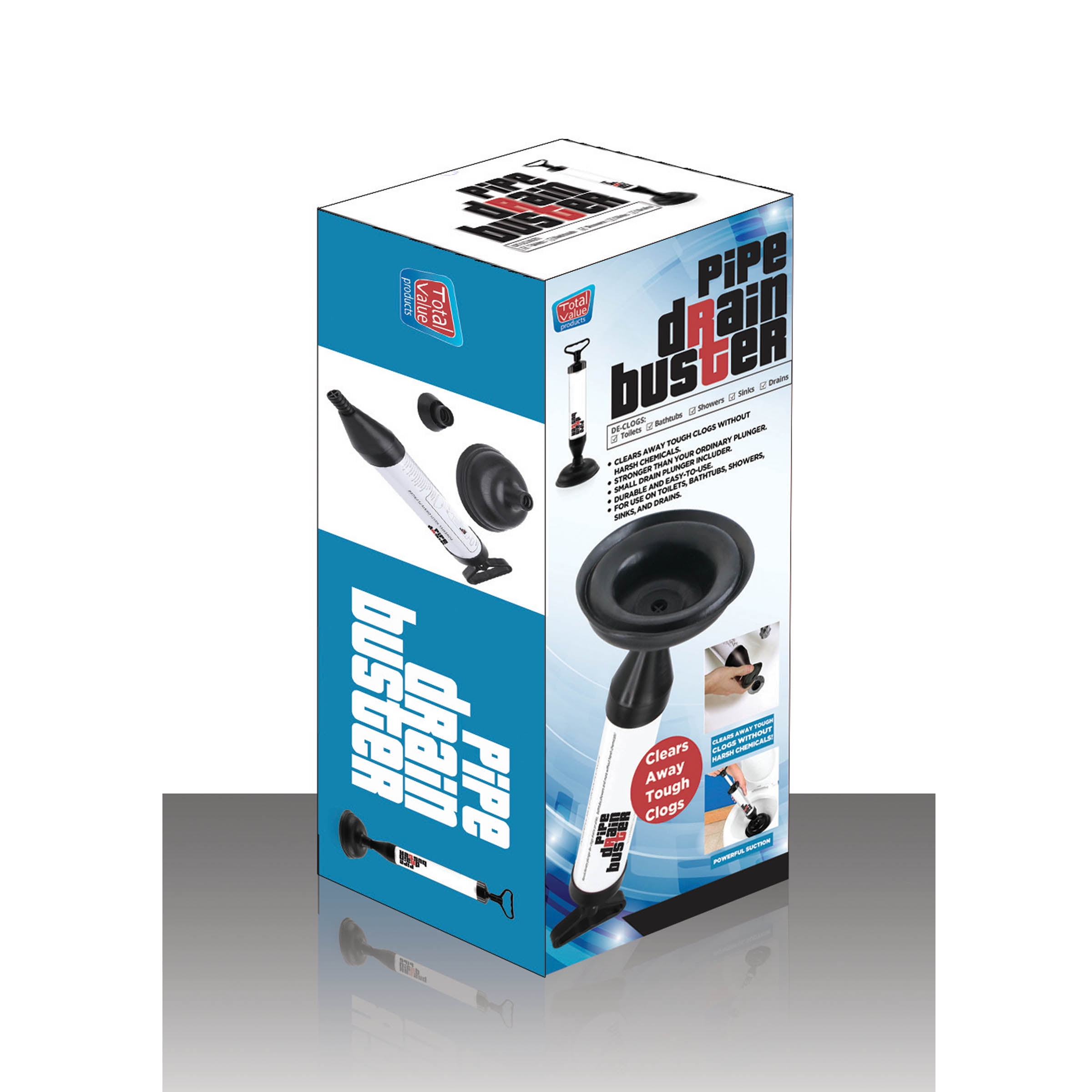 SCG -Pipe Drain Buster Power Pump Safe Strong Plunger Toilet Sink ...