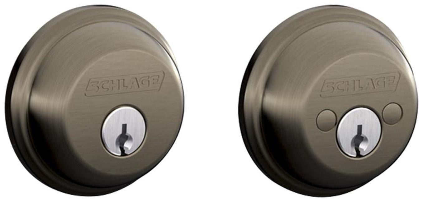 SCHLAGE Lock CO B62N620 Double Cylinder Deadbolt, Pewter - Walmart.com