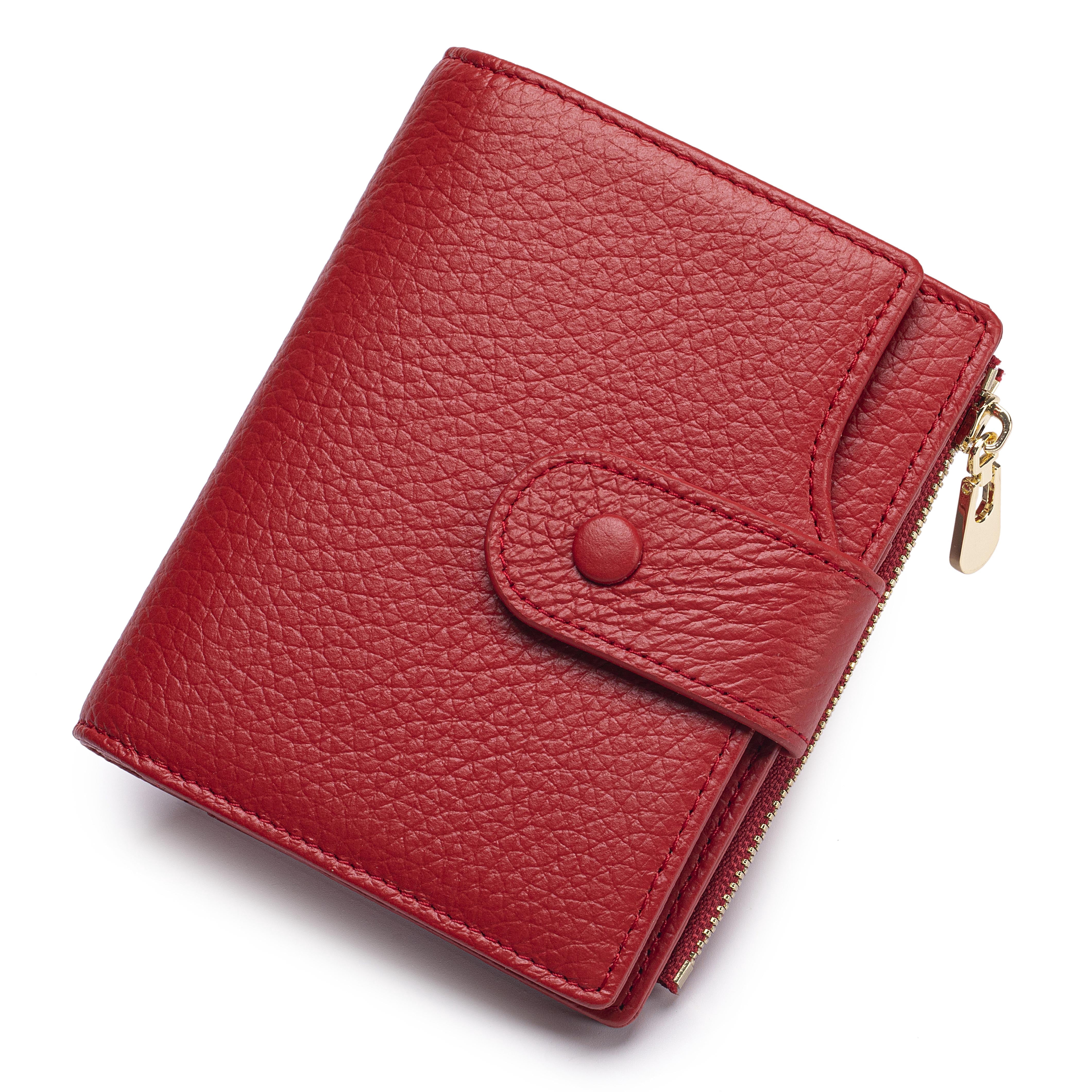 SCHLATUM Bifold Wallet for Women Genuine Leather RFID Blocking Vertical ...