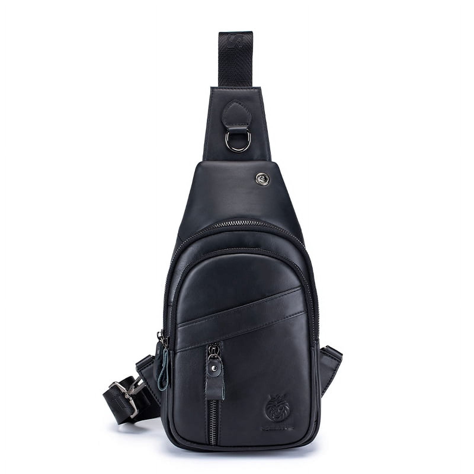 SCHLATUM Genuine Leather Sling Bag for Men Small Man Bag Crossbody Mens ...