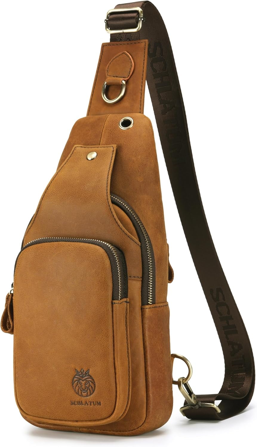 SCHLATUM Sling Bag for Men Genuine Leather Small Crossbody Bag Men ...