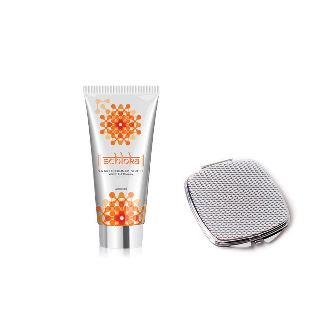 SCHLOKA SUN SCREEN CREAM SPF 50 PA VITAMIN E COMFREY WITH COMPACT ...