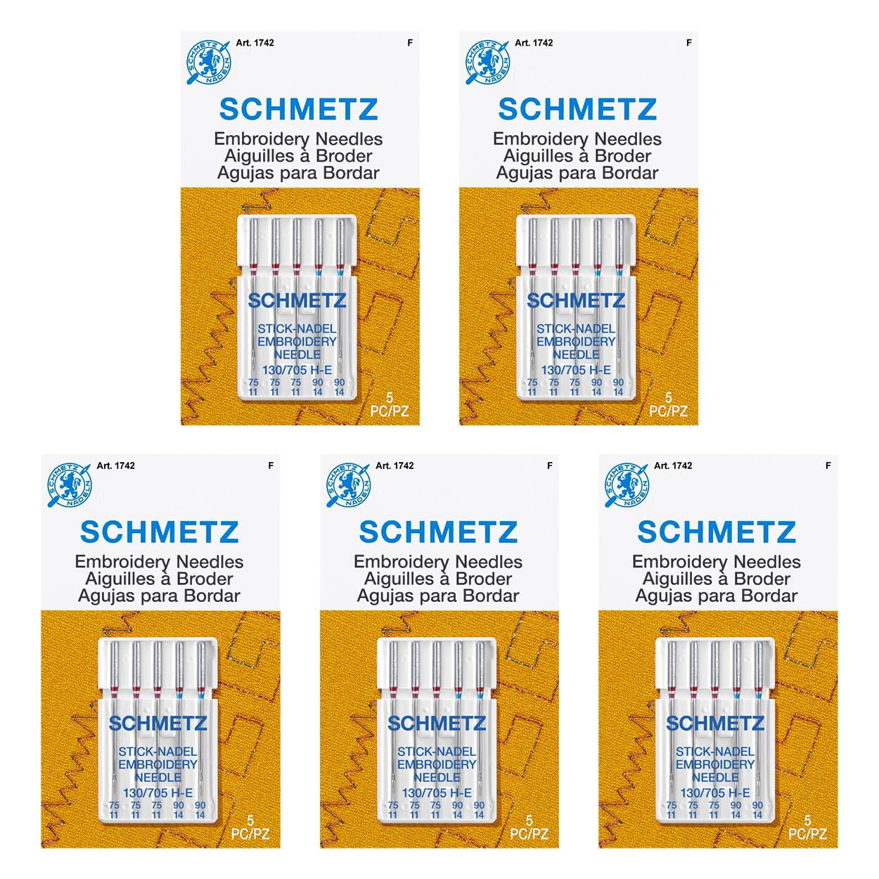 SCHMETZ Embroidery Sewing Machine Needles - Precision Needles, Assorted ...