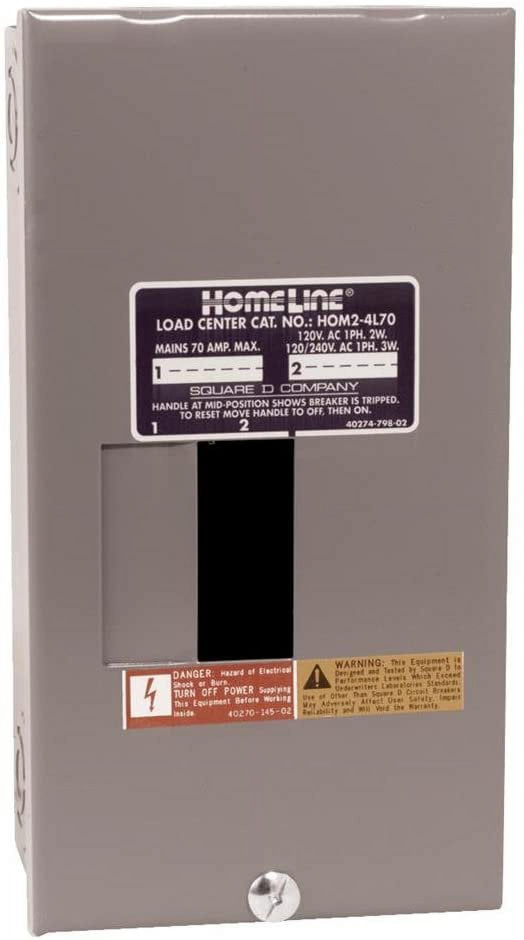 SCHNEIDER ELECTRIC 240-Volt 70-Amp HOM24L70S Load Center HOM Mlo 240V ...